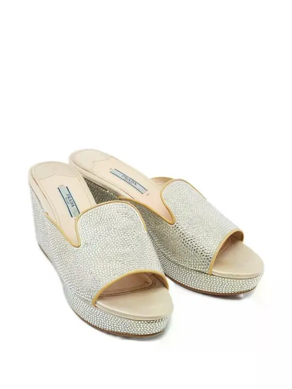 Prada Crystal-embellished Wedge Sandals