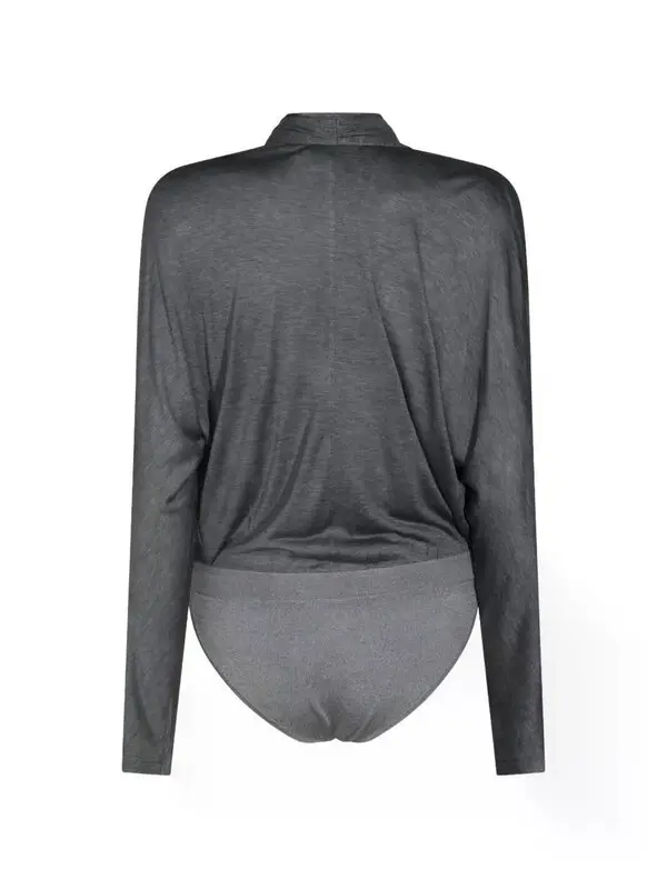 Co Collection Draped Long-sleeve Bodysuit