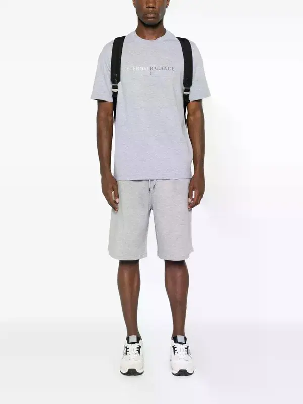 Brunello Cucinelli Slogan-print Mélange T-shirt