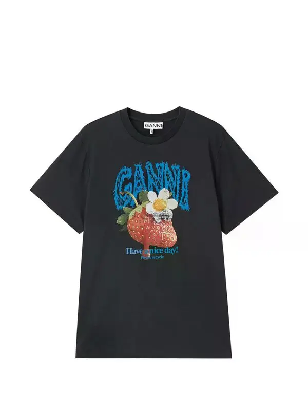 GANNI T-shirt With Strawberry