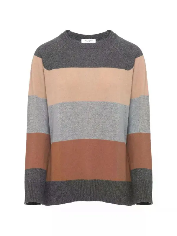 KANGRA Striped Lurex-detail Sweater