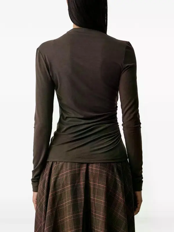 Patrizia Pepe Draped-detail Long-sleeve Top