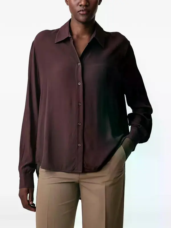 Sisley Long-sleeve Button-down Shirt - Brown