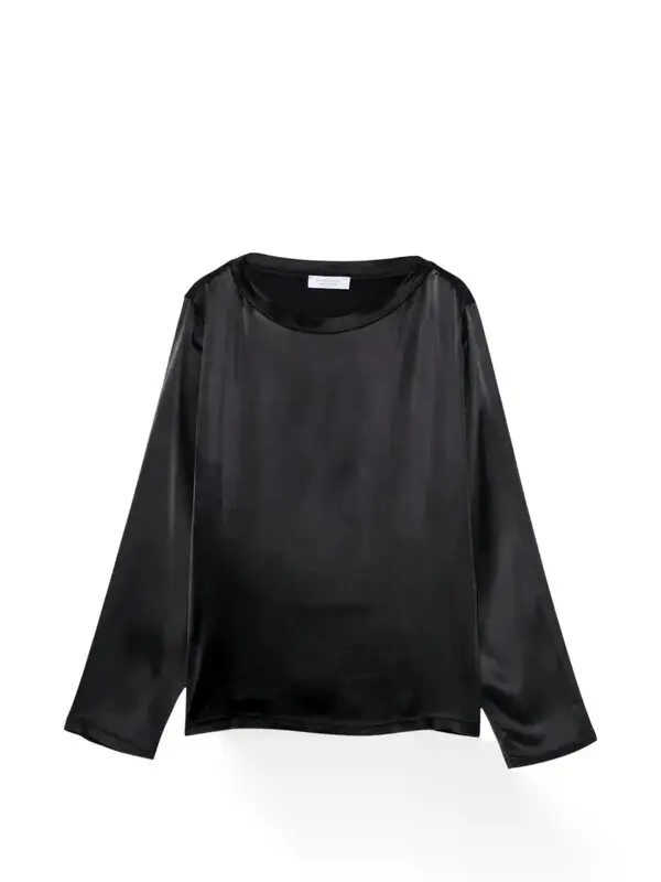 DANIELE FIESOLI Satin-finish Long-sleeve Blouse