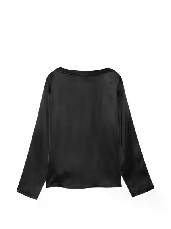 DANIELE FIESOLI Satin-finish Long-sleeve Blouse