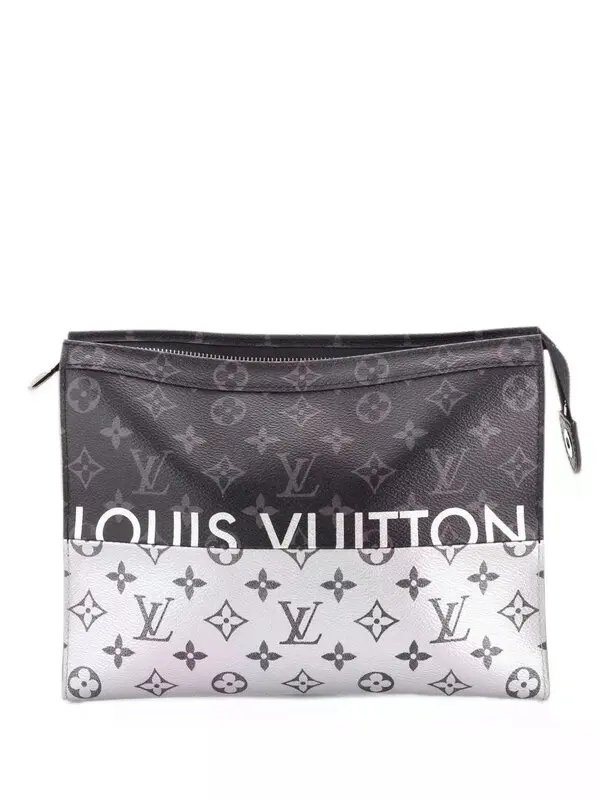 LOUIS VUITTON Pochette Voyage Monogram Eclipse Split Canvas Mm Clutch Bag