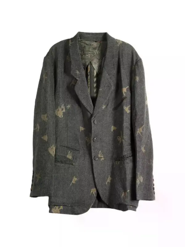 ZIGGY CHEN Jacquard-pattern Single-breasted Blazer