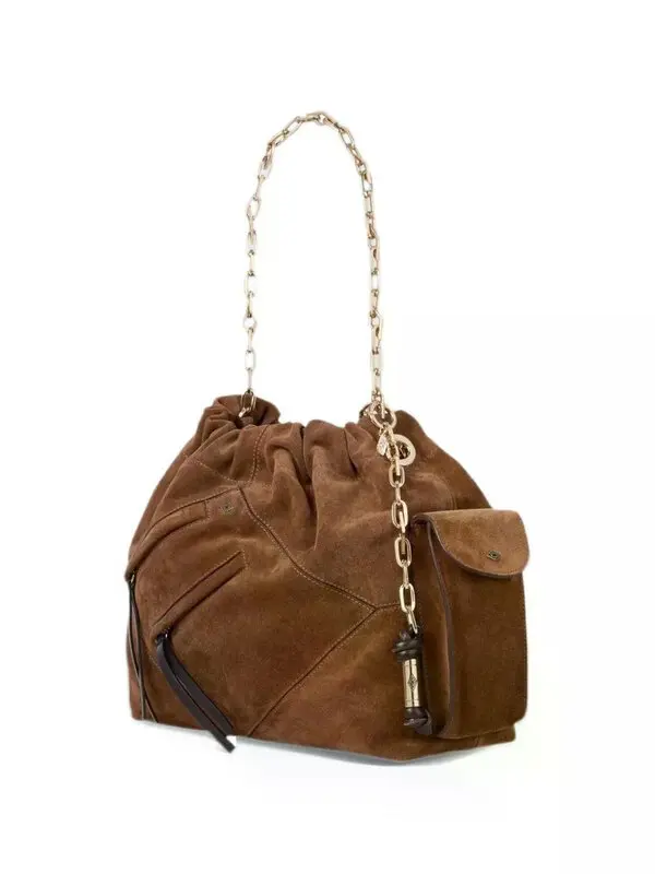 Ba&sh June Chain-link Suede Shoulder Bag