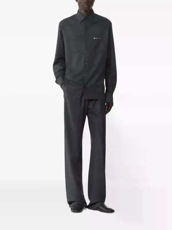 LANVIN Straight-cut Overshirt In Wool Flannel