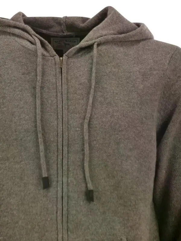 MC2 SAINT BARTH Beige Notting Lambswool Hooded Knit With Full Zip