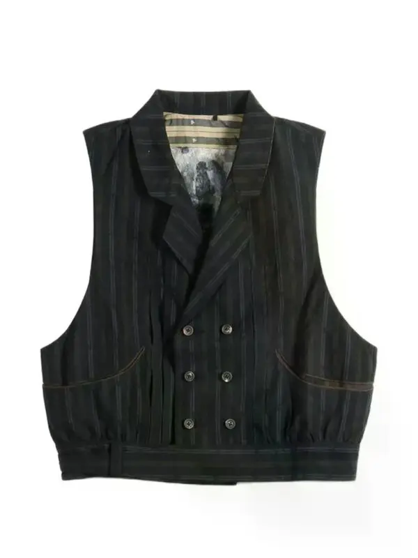 ZIGGY CHEN Pinstripe-pattern Double-breasted Waistcoat