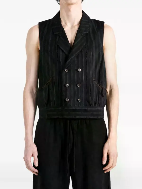 ZIGGY CHEN Pinstripe-pattern Double-breasted Waistcoat