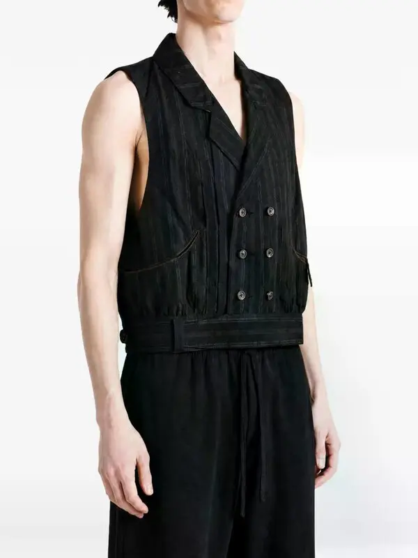 ZIGGY CHEN Pinstripe-pattern Double-breasted Waistcoat