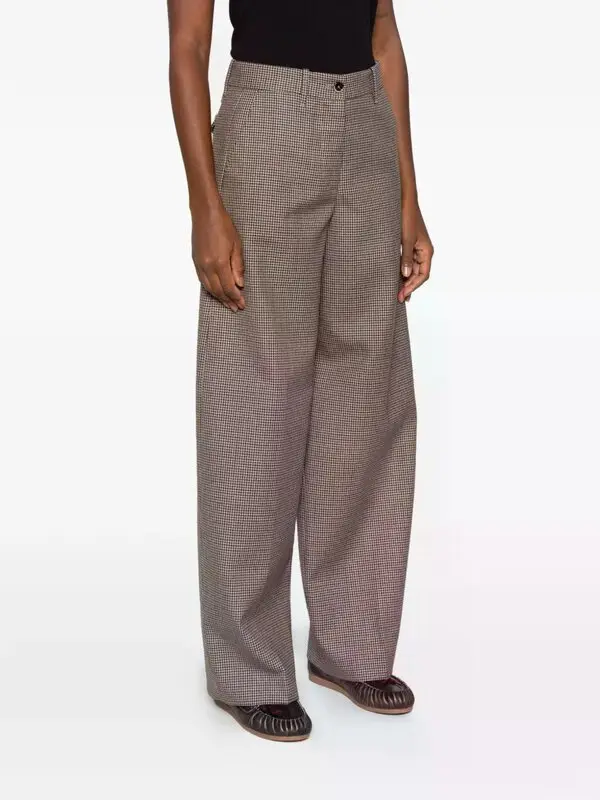 NINE:INTHE:MORNING Houndstooth-pattern Wide-leg Trousers
