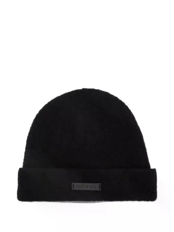 Fear Of God Logo-patch Wool Beanie Hat - Black