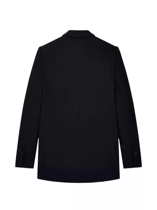 Emporio Armani Tailored Double-breasted Blazer With Satin Peak Lapels - Black