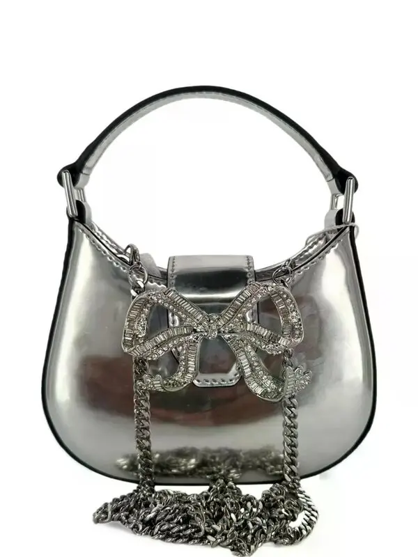 SELF-PORTRAIT Bow-detail Patent Shoulder Bag