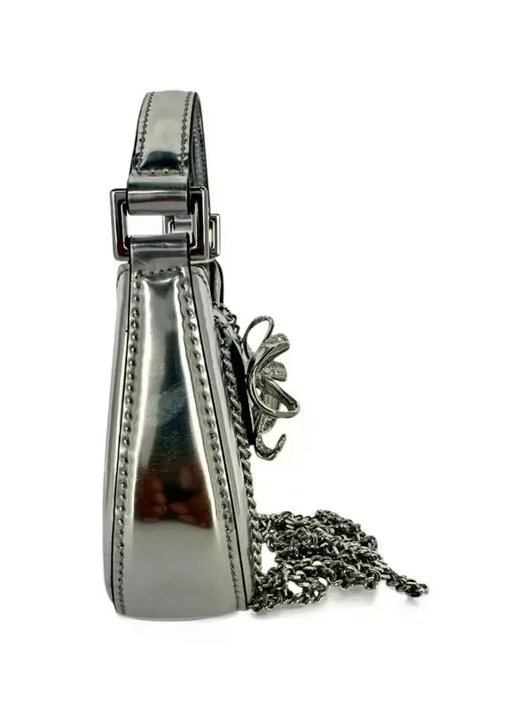 SELF-PORTRAIT Bow-detail Patent Shoulder Bag