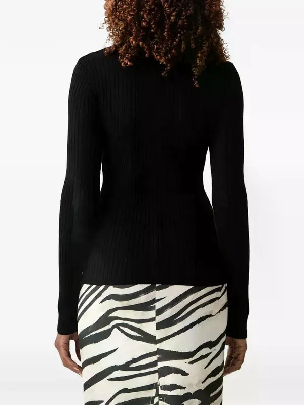 Patrizia Pepe Ribbed-knit Boat-neck Sweater