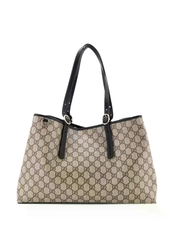 Gucci Emblem Gg Coated Canvas Large Tote Bag
