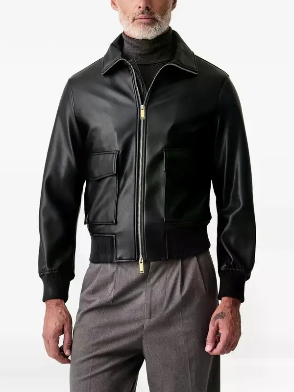 Sisley Zip-up Bomber Jacket - Black