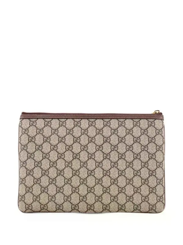 Gucci Ophidia Zip Pouch Gg Coated Canvas Large Clutch Bag