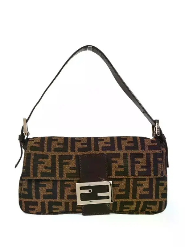 Fendi Zucca Canvas Baguette Shoulder Bag