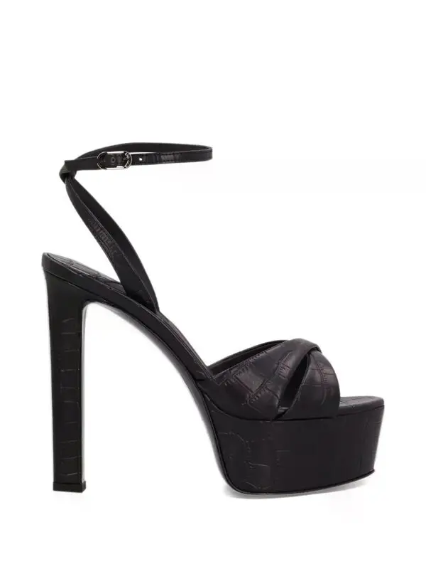 LE SILLA Odette Croc-effect Platform Sandals
