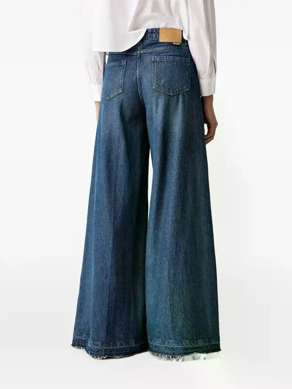 SILVIAN HEACH Wide-leg Raw-cut Jeans