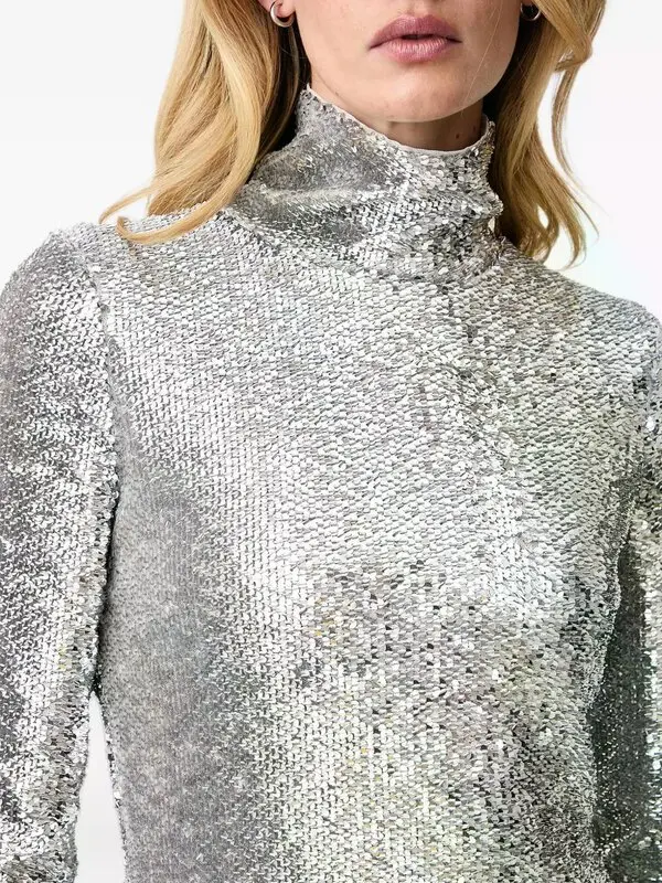 Patrizia Pepe Sequin-embellished High-neck Top