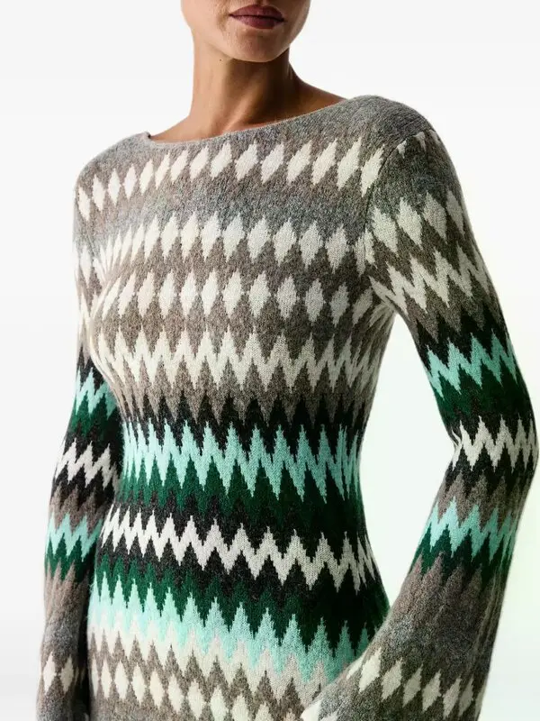 TWINSET Dual-use Long Jacquard Knit Dress