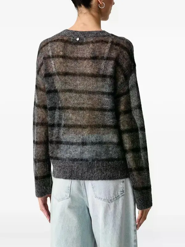 MOS MOSH Striped Semi-sheer Sweater