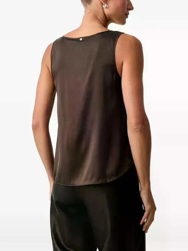 MOS MOSH Astrid Satin-finish Scoop-neck Top