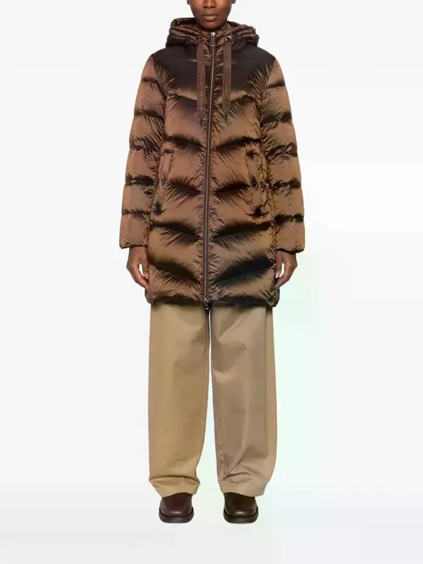 BETTY BARCLAY Embellished-drawstring Hooded Coat - Brown