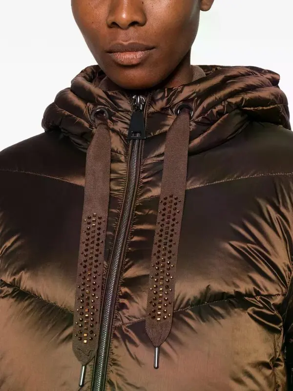 BETTY BARCLAY Embellished-drawstring Hooded Coat
