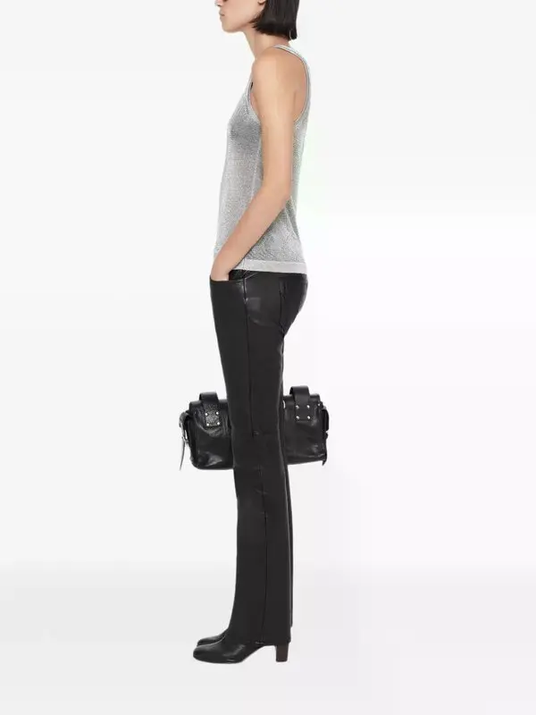 ALLSAINTS Silvi Fitted Metallic Vest - Silver