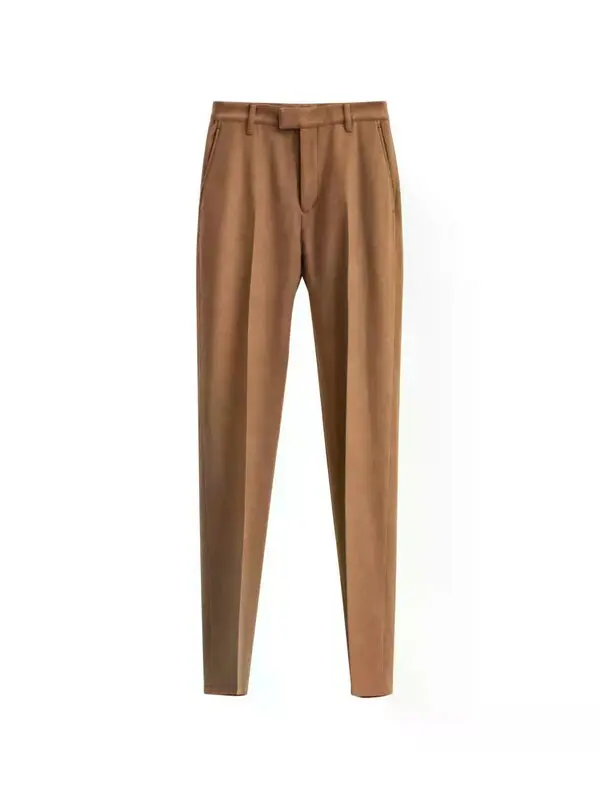 SOSHIOTSUKI No Tuck Pressed-crease Tailored Trousers