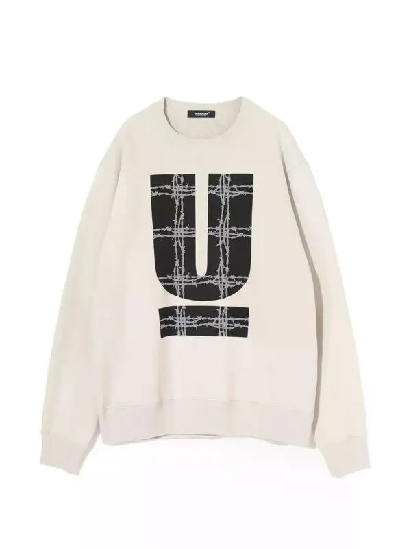 Undercover Logo-print Barbed-wire Sweater - Neutrals