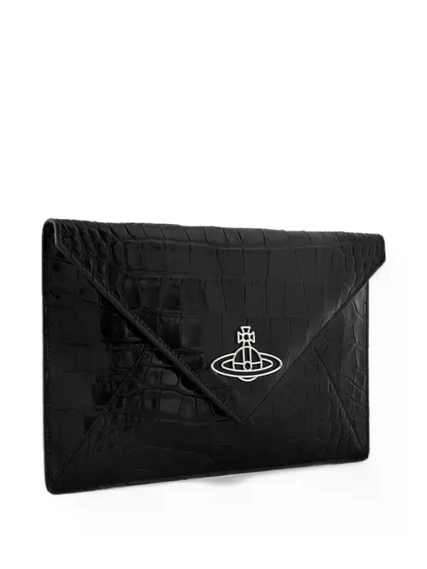 VIVIENNE WESTWOOD Crocodile-effect Orb Clutch Bag