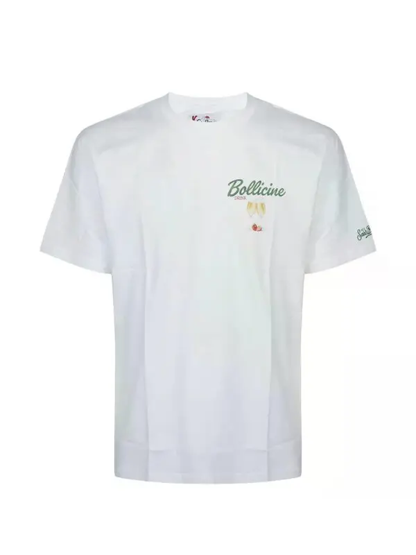 MC2 SAINT BARTH Off- Arnott Cotton T-shirt With Bollicine Print - White