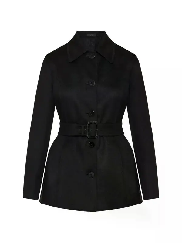 Gucci Wool Silk Coat With Gg Inside