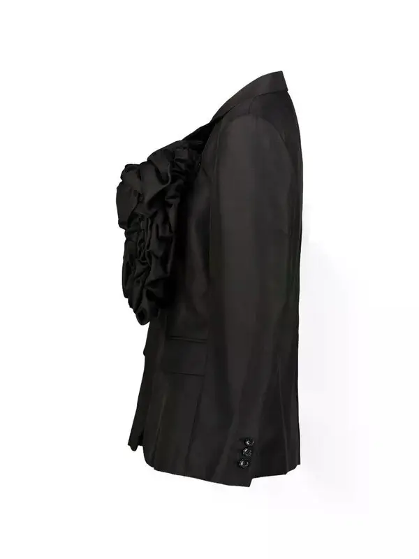 Comme Des Garçons Ruffled Single-breasted Blazer