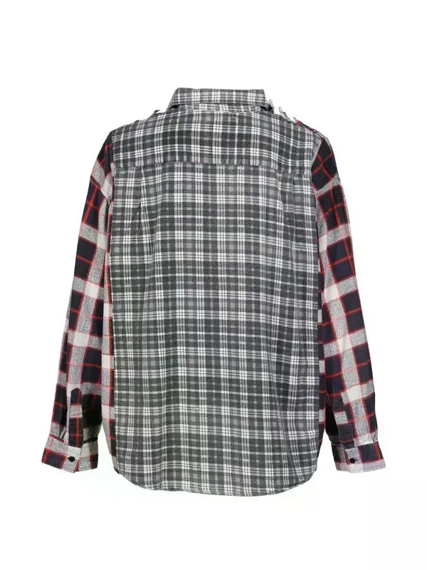 Needles Ribbon Patchwork Fannel Shirt