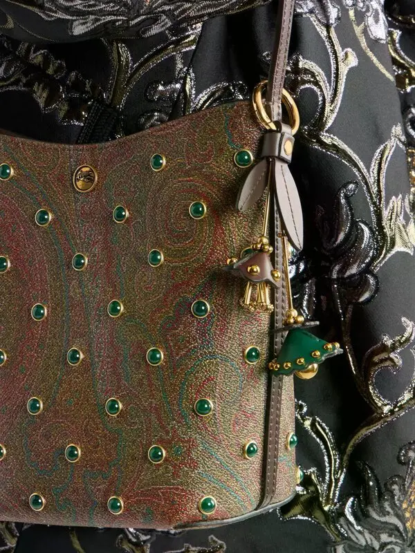 Etro Leather And Arnica Charm With Flowers And Leaves