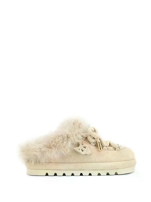 NAKED WOLFE Harlow Faux-fur Suede Slippers