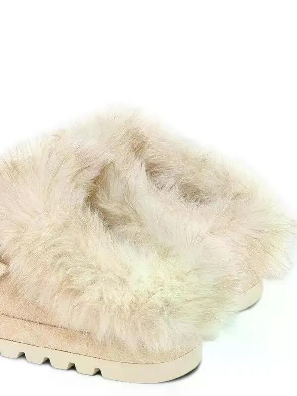 NAKED WOLFE Harlow Faux-fur Suede Slippers