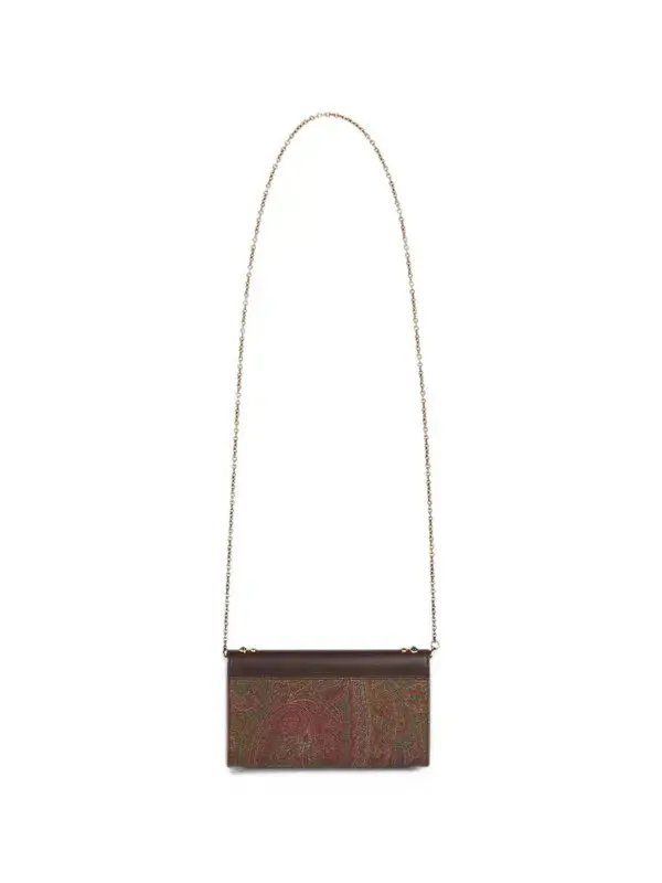 Etro Arnica Wallet With Shoulder Strap, Leather Flap And Studs