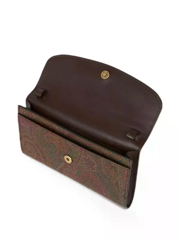 Etro Arnica Wallet With Shoulder Strap, Leather Flap And Studs