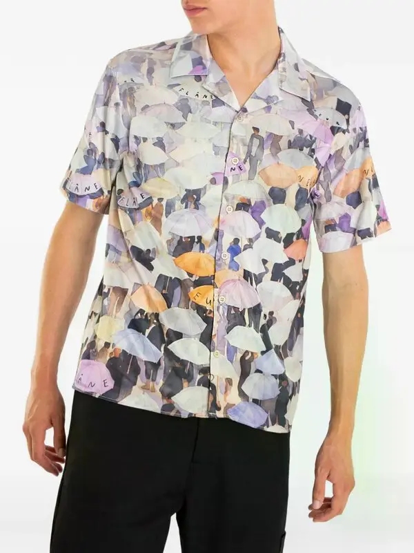 FLANEUR Umbrella-print Camp-collar Shirt