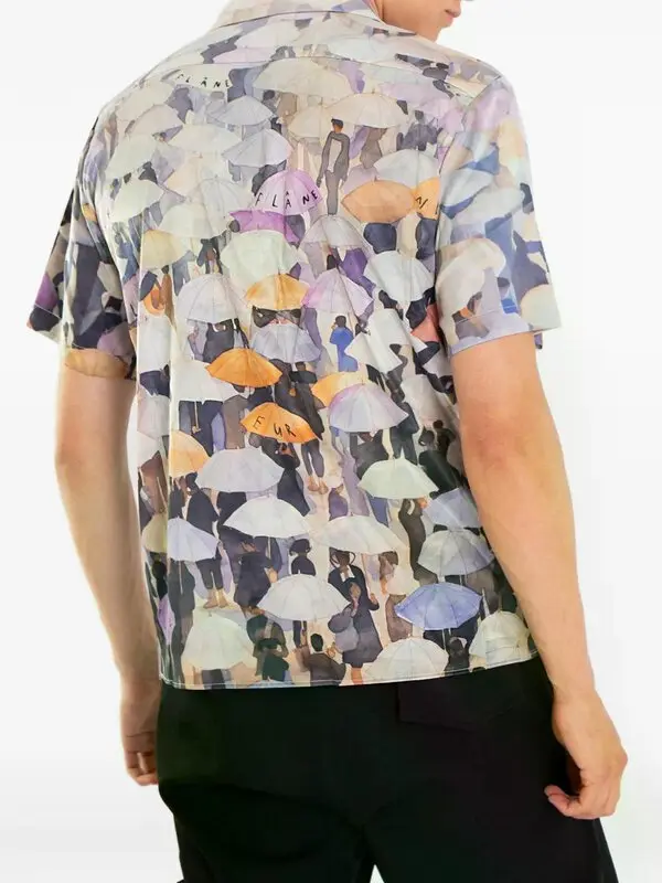 FLANEUR Umbrella-print Camp-collar Shirt